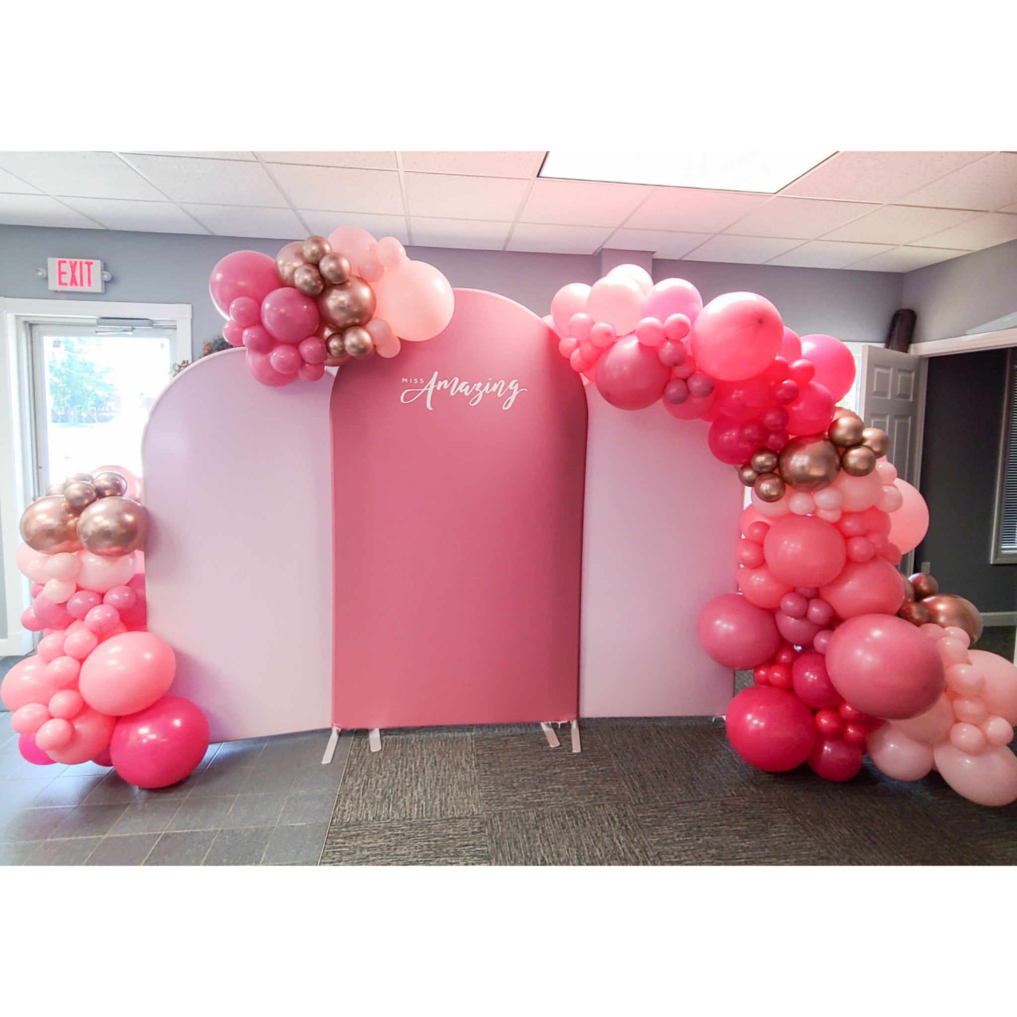 3 Chiara Backdrops with Balloons and vinyl lettering | Balloon artist and marquee rental service ...